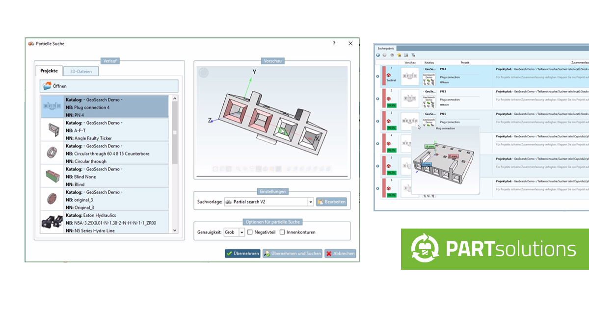 Partial Search: Find components with similar segments